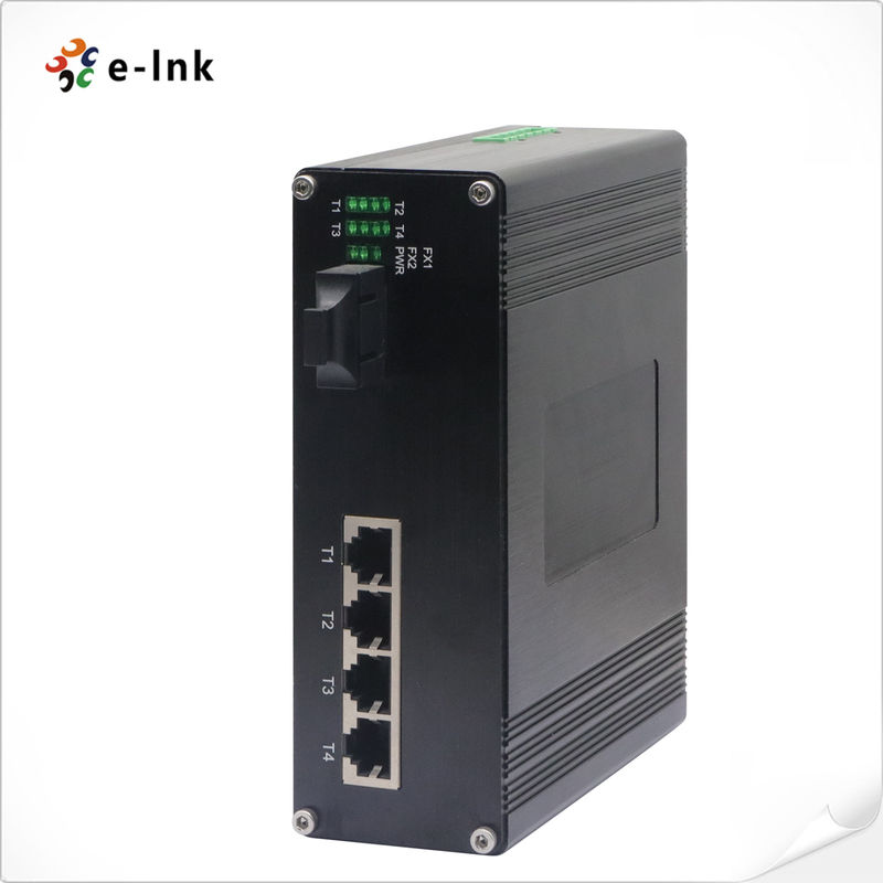 อุตสาหกรรม 4-Port 10/100/1000T 802.3at PoE + 1-Port 1000BASE-X Ethernet ...