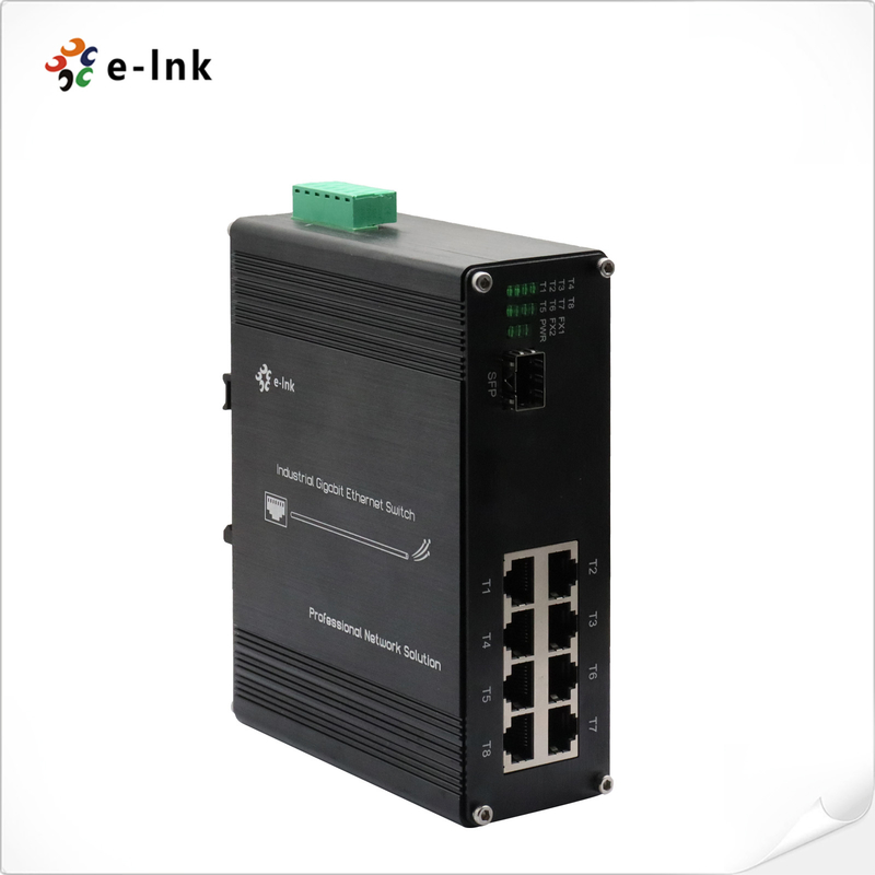 อุตสาหกรรม 8-Port 10/100/1000T 802.3at PoE + 1-Port 1000Base-X Ethernet Switch