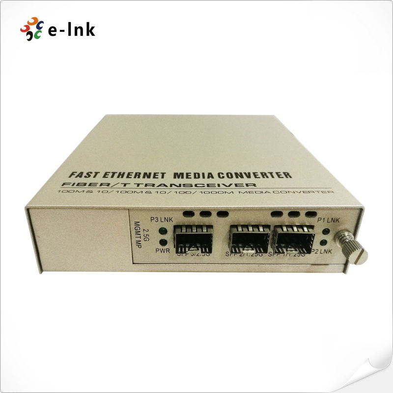 2x1.25G ถึง 2.5G SFP Fiber Multiplexer การสนับสนุนฟังก์ชันโทปโลยีจุดต่อจุด