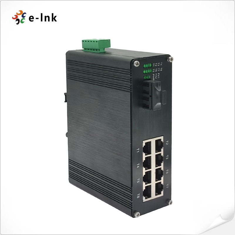 60W bt อุตสาหกรรม 8-Port 10/100/1000T 802.3at PoE + 1-Port 100/1000Base-X Ethernet Switch