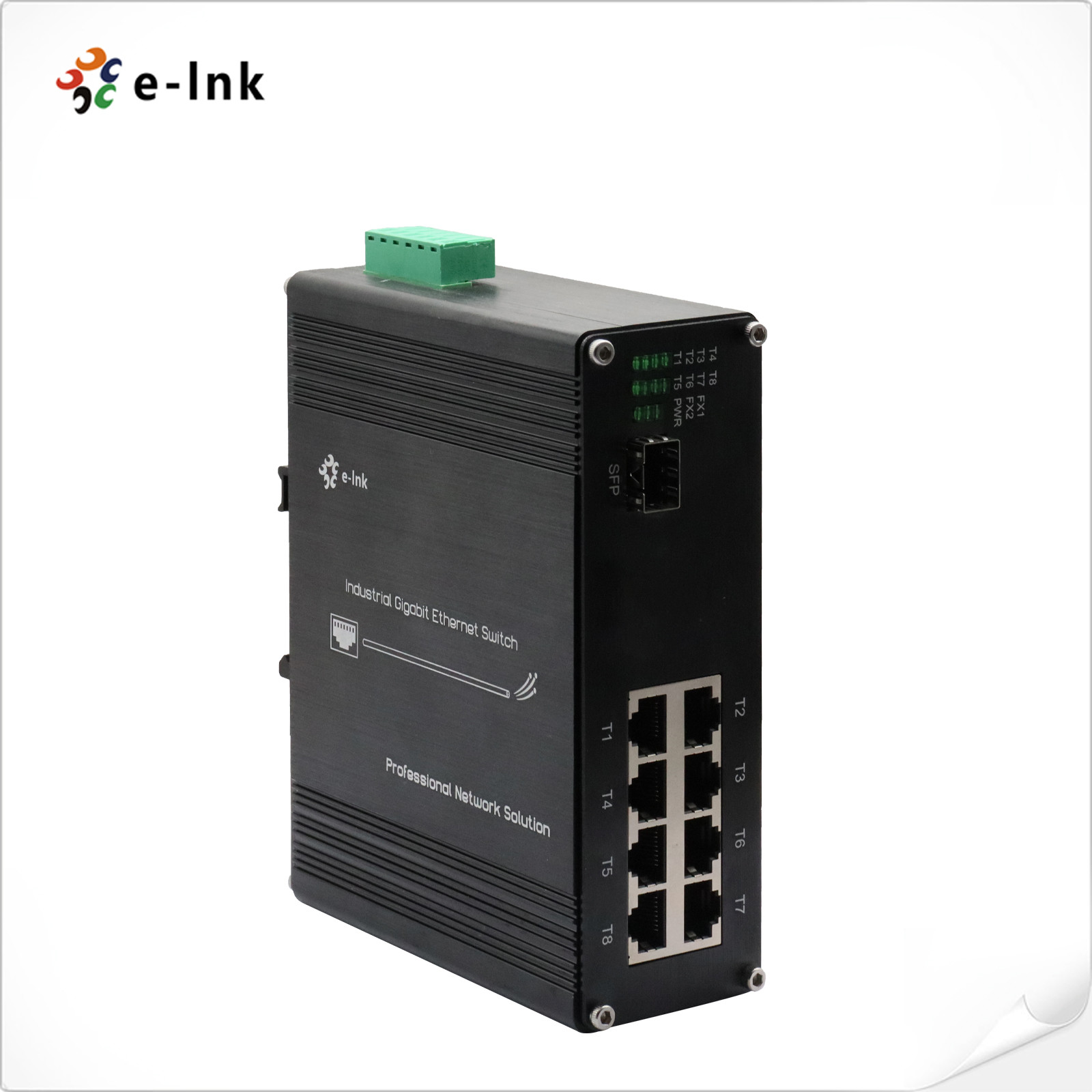 อุตสาหกรรม 8-Port 10/100/1000T 802.3at PoE + 1-Port 1000Base-X Ethernet ...